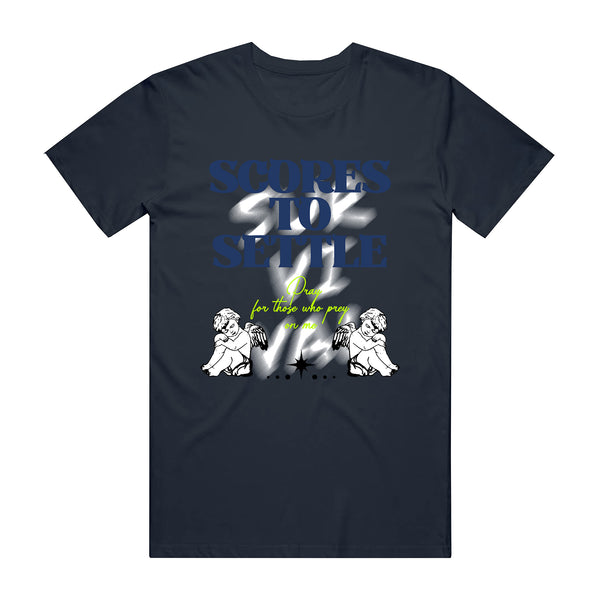 SCORES TEE NAVY – Survival Clothing & Footwear